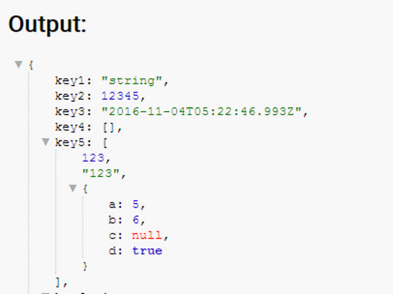 Minimal JSON Data Formatter JSONViewer Snippset